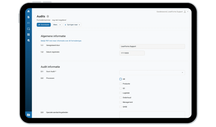 Audit formulier - LeanForms