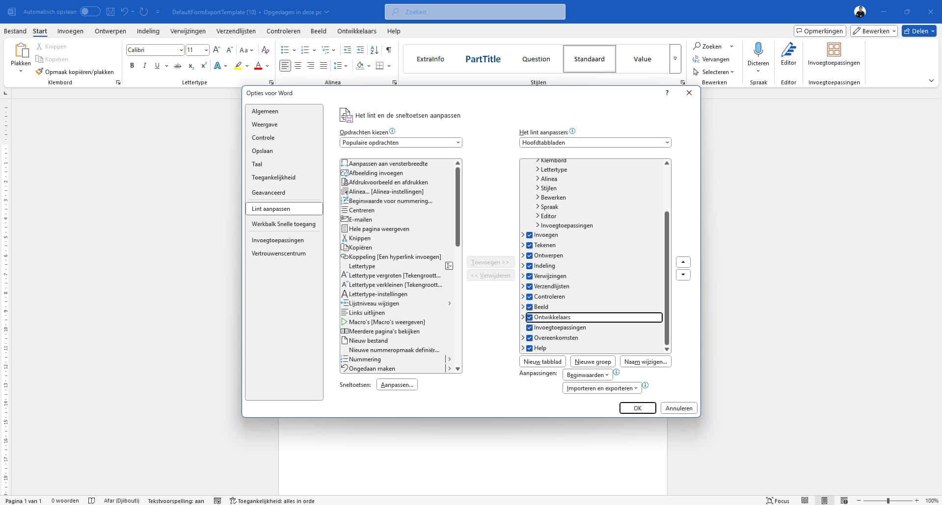 4.7 Formulier export met Word Sjabloon - LeanForms
